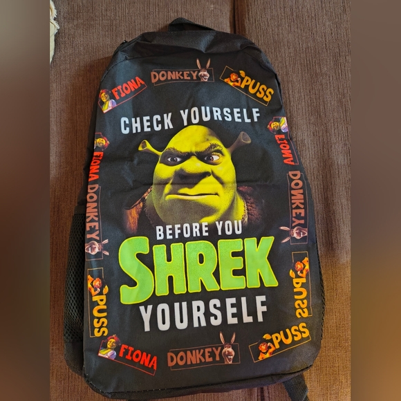 Accessories | Shrek Themed Black Backpack | Poshmark